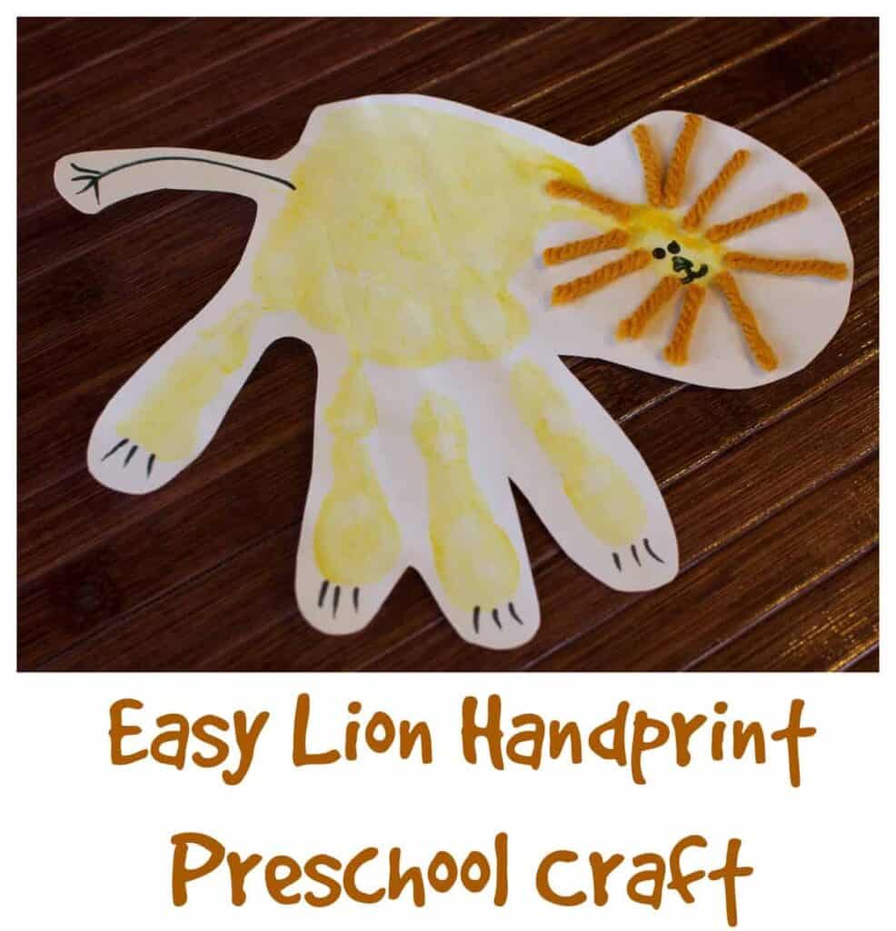 Creative family handprint crafts Lion handprint craft - A Sparkle of Genius