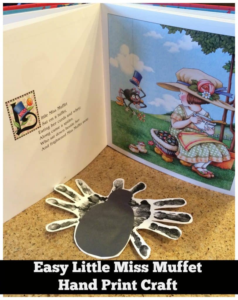 Easy Little Miss muffet Hand Print Craft