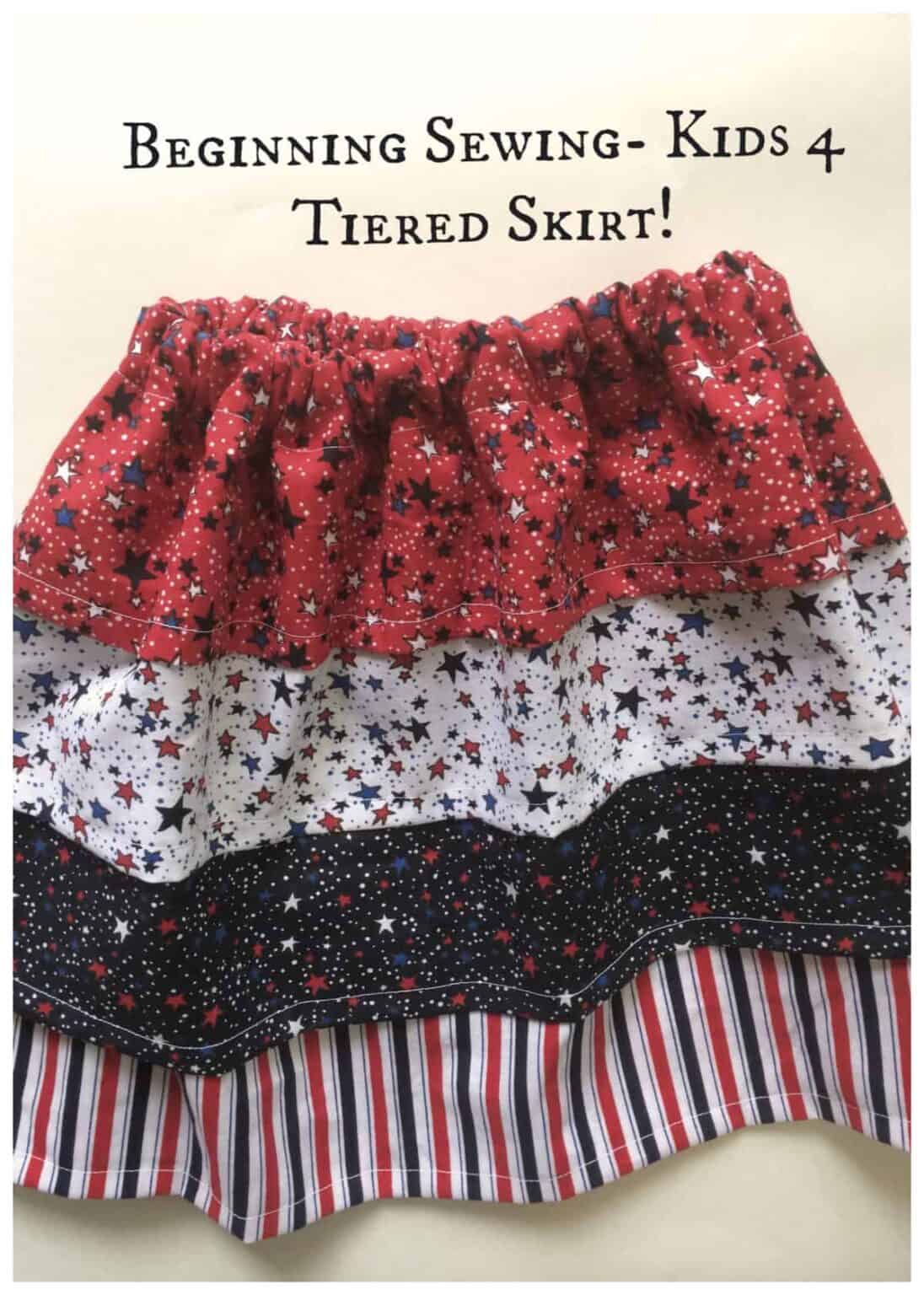 Beginning Sewing Tiered Skirt - A Sparkle of Genius