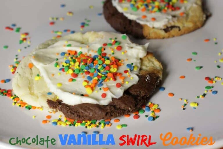 Chocolate Vanilla Swirl Cake Mix Cookies - A Sparkle of Genius