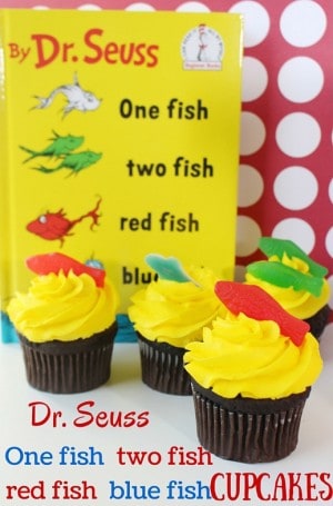 Dr. Seuss One Fish Two Fish Red Fish Blue Fish Cupcakes