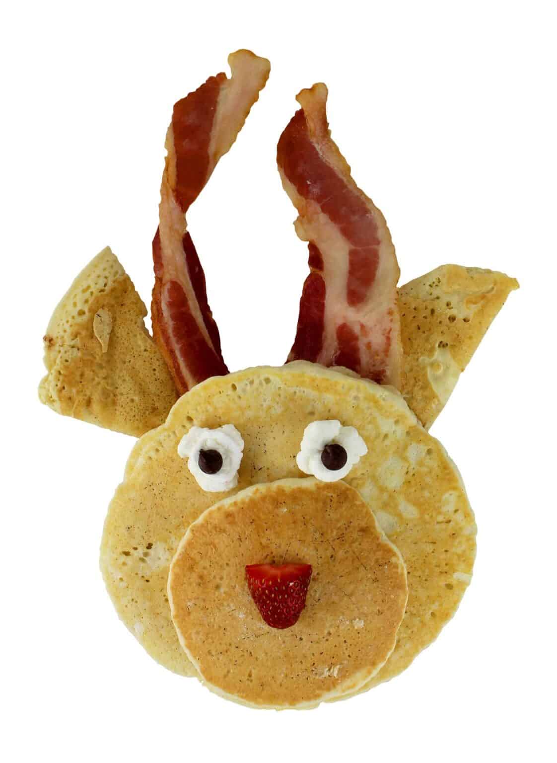 Fun Reindeer Pancakes breakfast idea