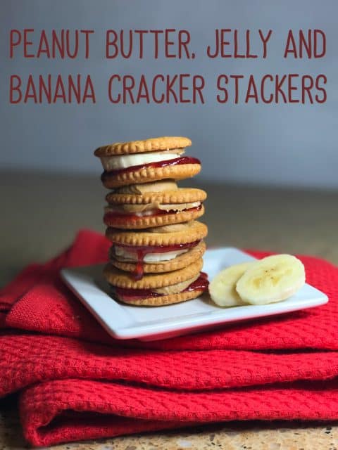 Peanut Butter, Jelly and Banana Cracker Stackers