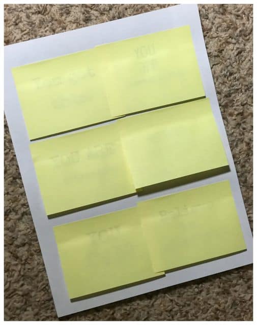 Post it Note Affirmations Printable- The Daily Reminder that you are Enough