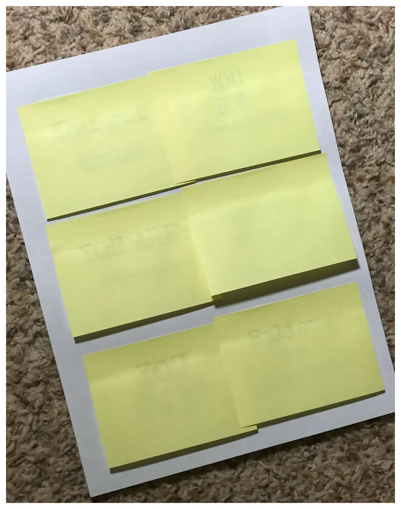 Post it Note Affirmations Printable- The Daily Reminder that you are Enough