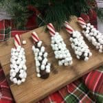 Holiday chocolate covered peppermint sticks