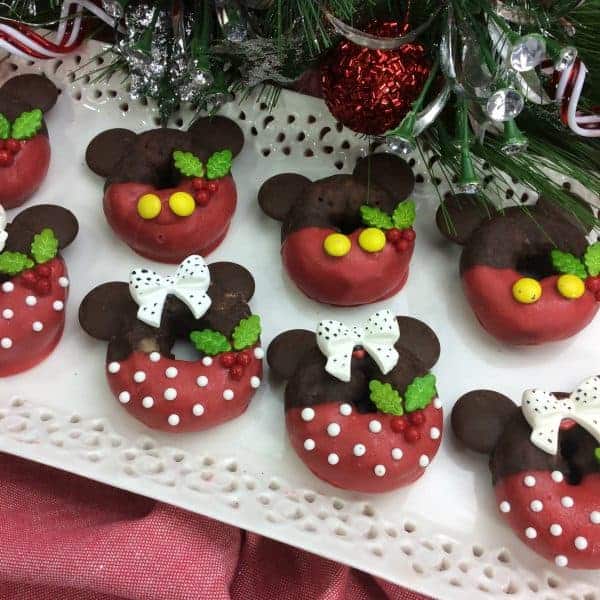 The most adorable Mickey and Minnie holiday mini donuts