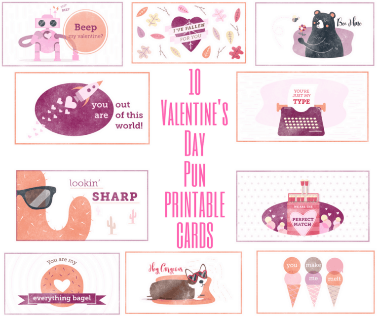 Valentine's Day Puns Printable Cards- Free Valentine's Day Printable