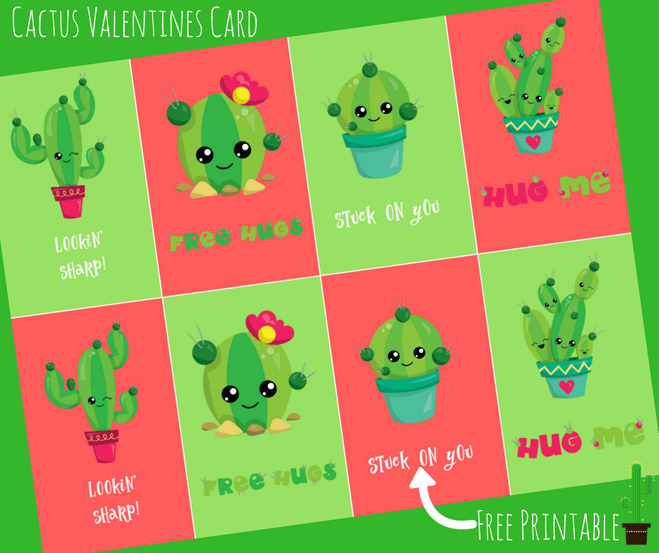 Stuck on You Free Valentines Cactus Printable- Free Cactus Printable