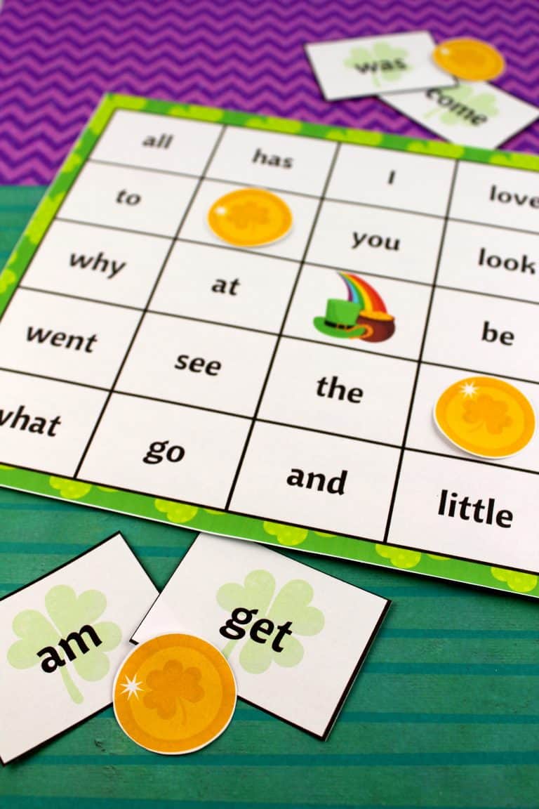 St. Patrick's Day Sight Word Bingo- 20 Free Sight Word Bingo Cards