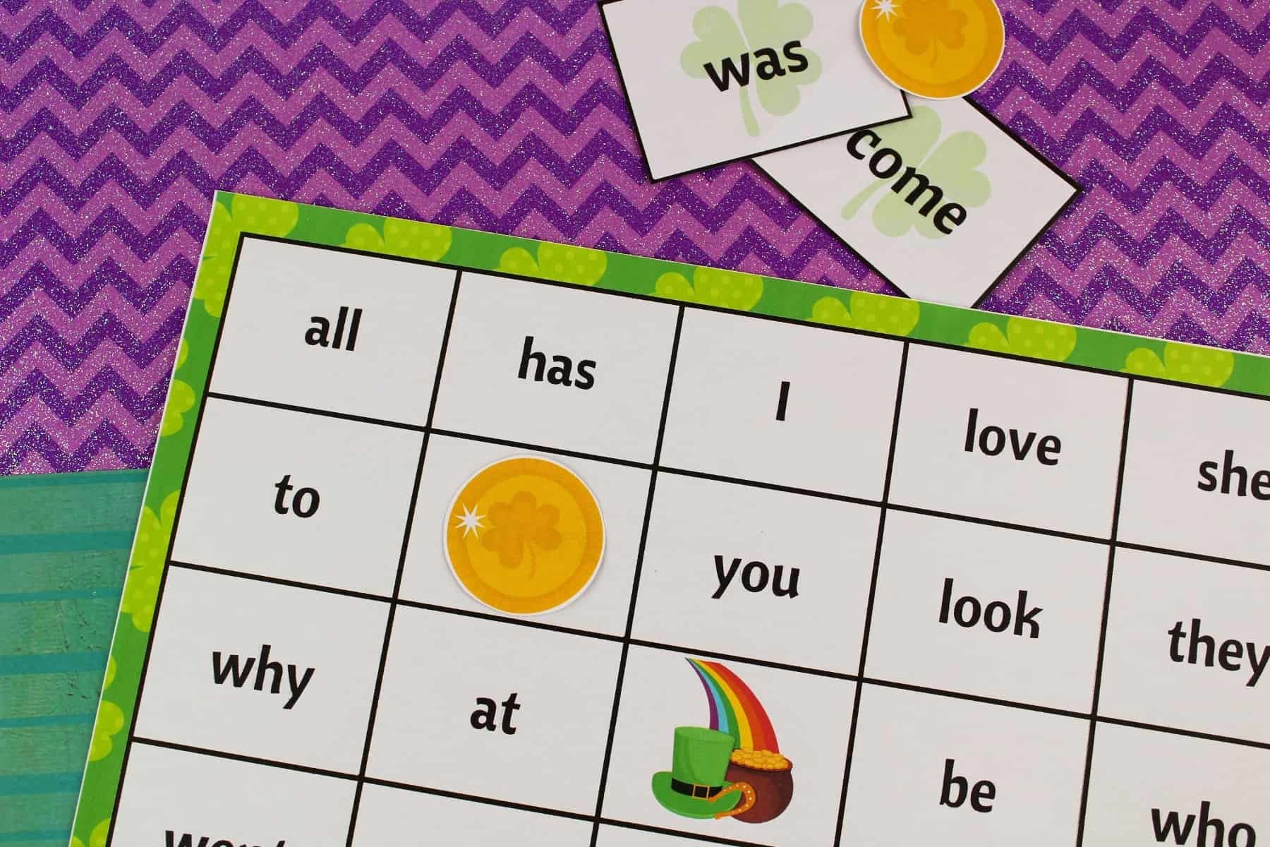 St. Patrick's Day Sight Word Bingo- 20 Free Sight Word Bingo Cards