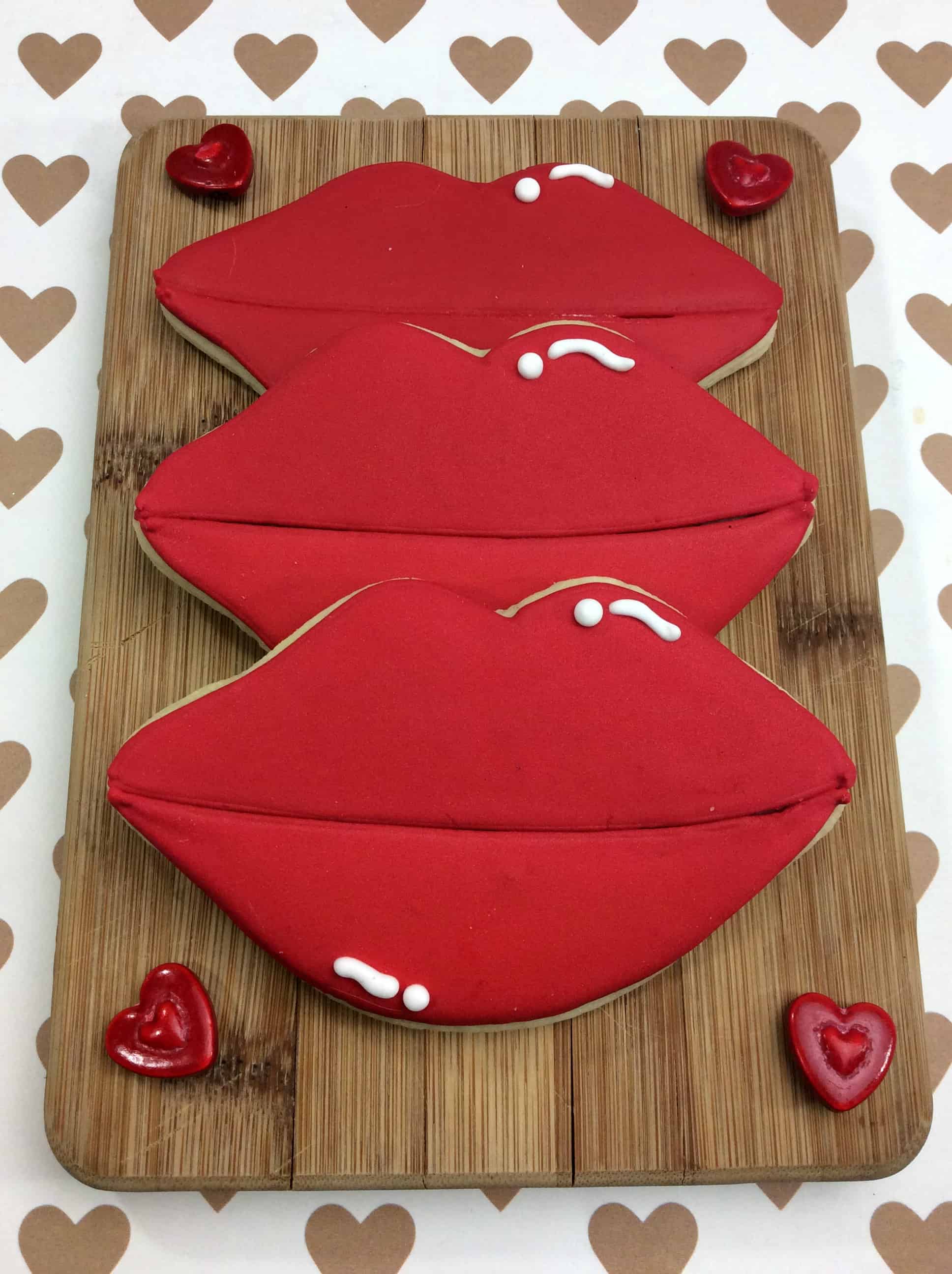Valentine's Day Lip Shaped Sugar Cookies- Cut out Cookie Recipe