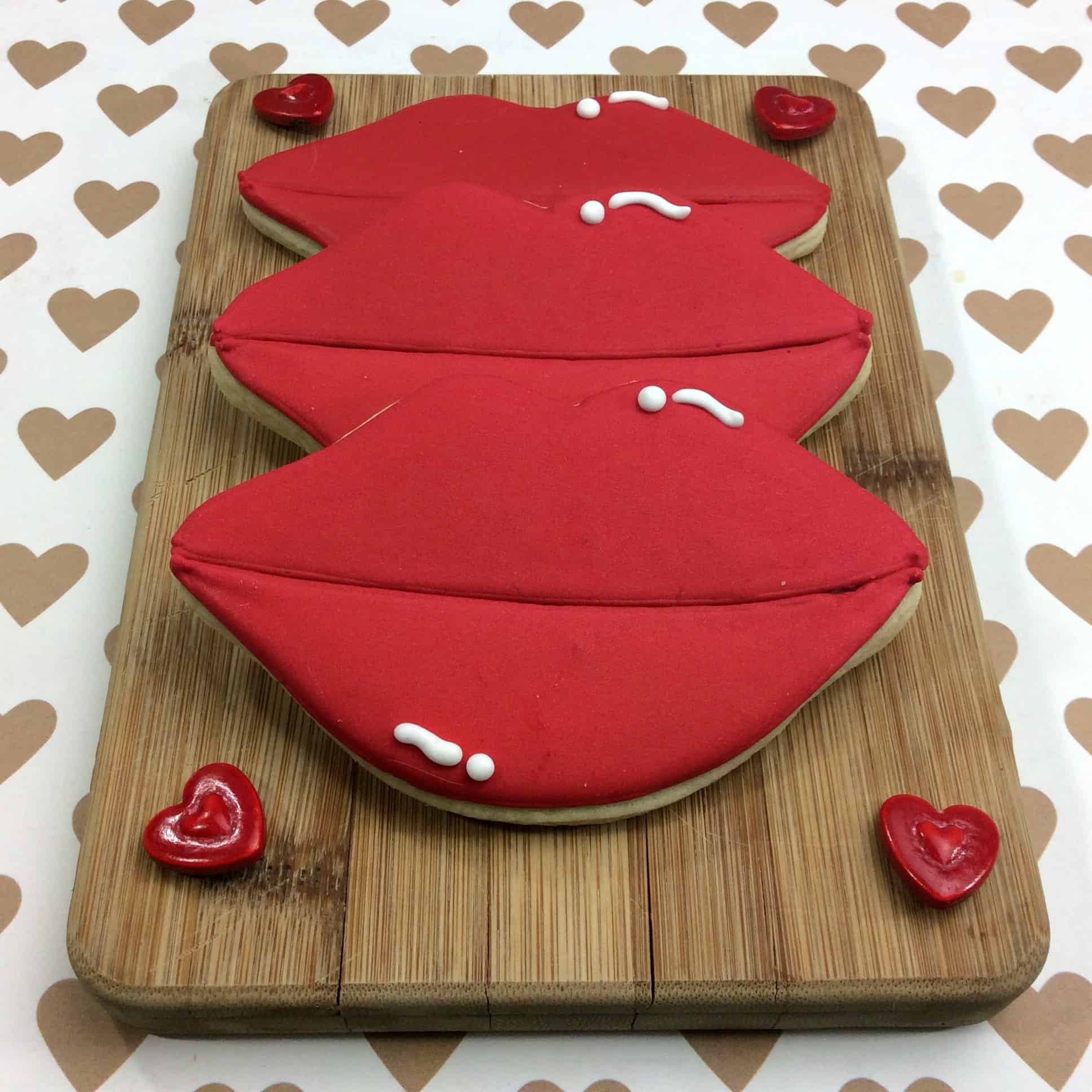 Valentine's Day Lip Shaped Sugar Cookies- Cut out Cookie Recipe