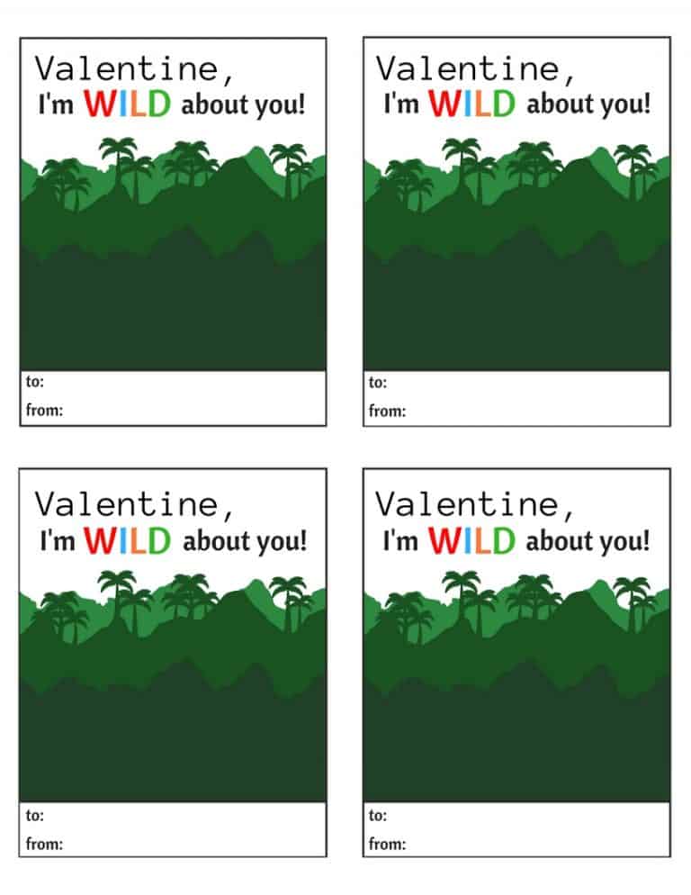 I'm Wild about you Valentine Printable - Free Valentine Printables