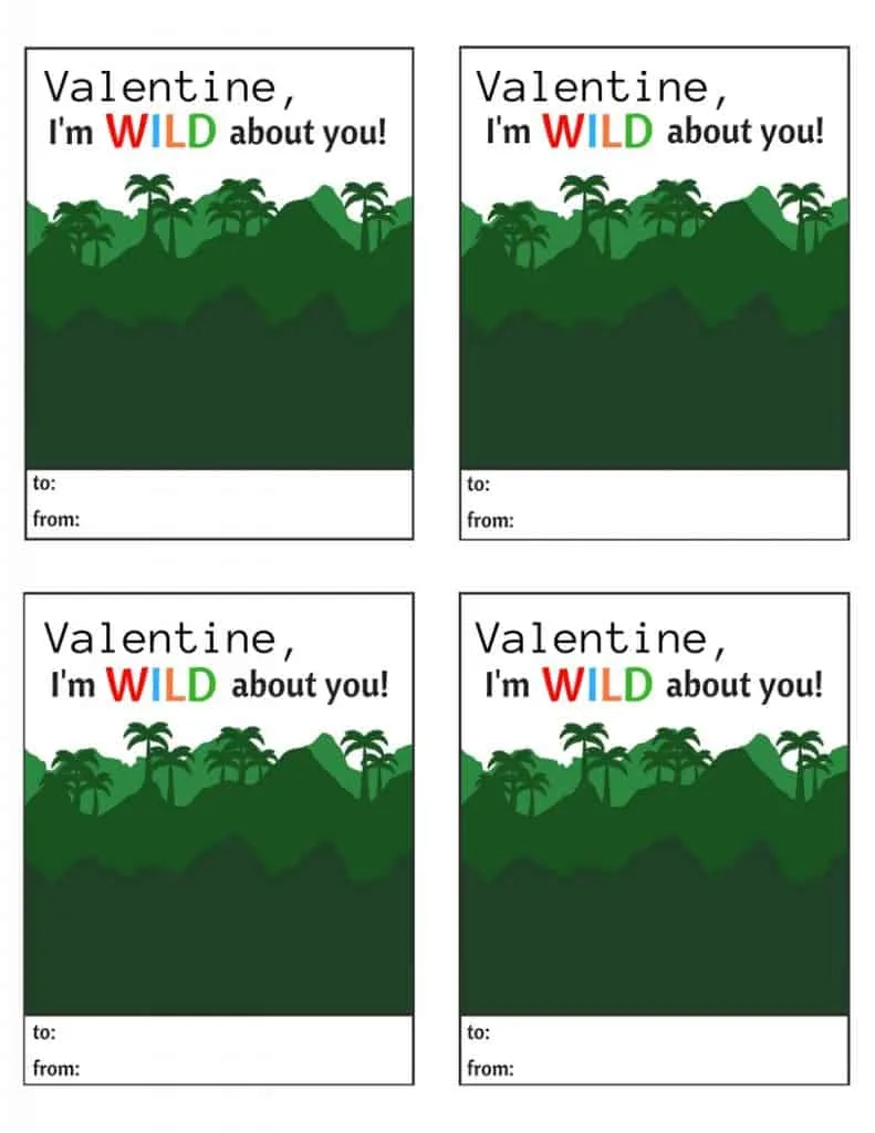 I'm Wild about you Valentine Printable - Free Valentine Printables
