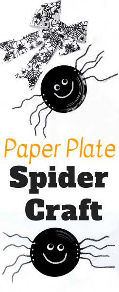 Paper Plate Spider- Easy Halloween Craft for Kids