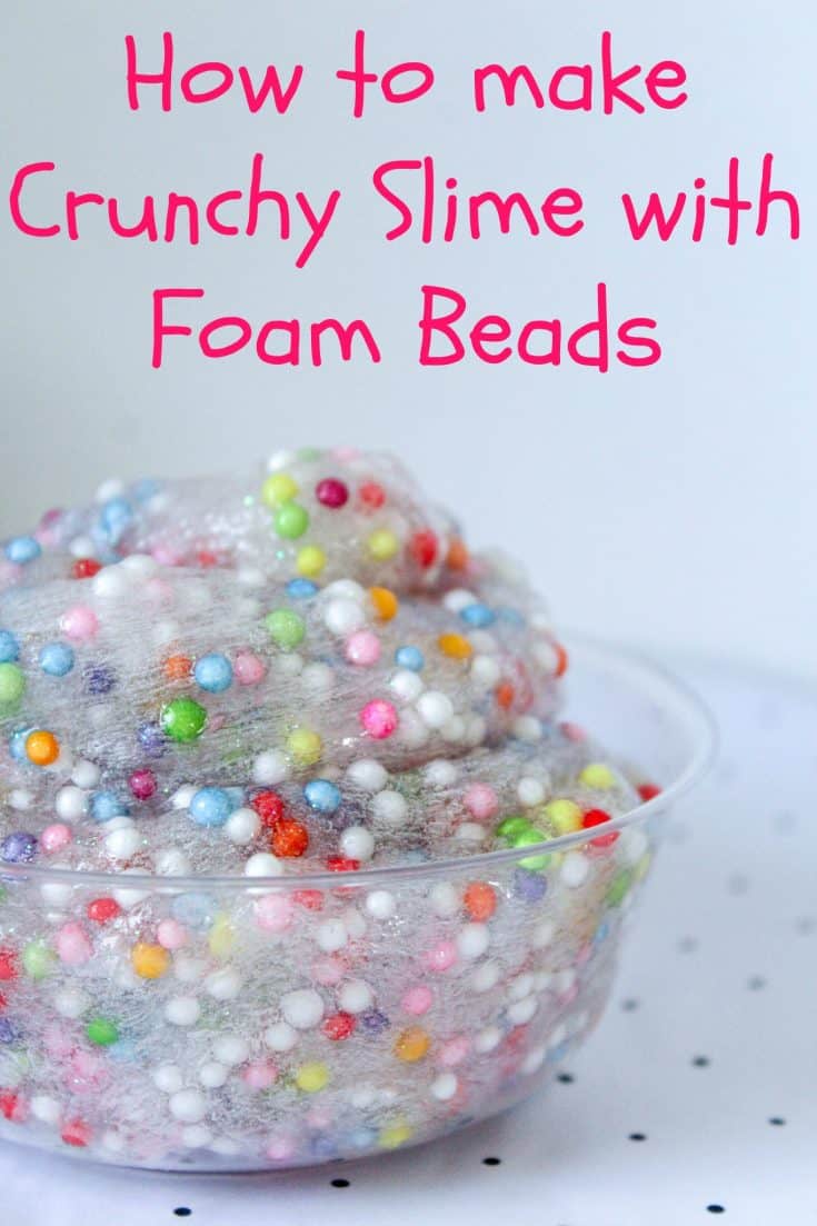 Crunchy Slime Recipe with Foam Beads | A Sparkle of Genius