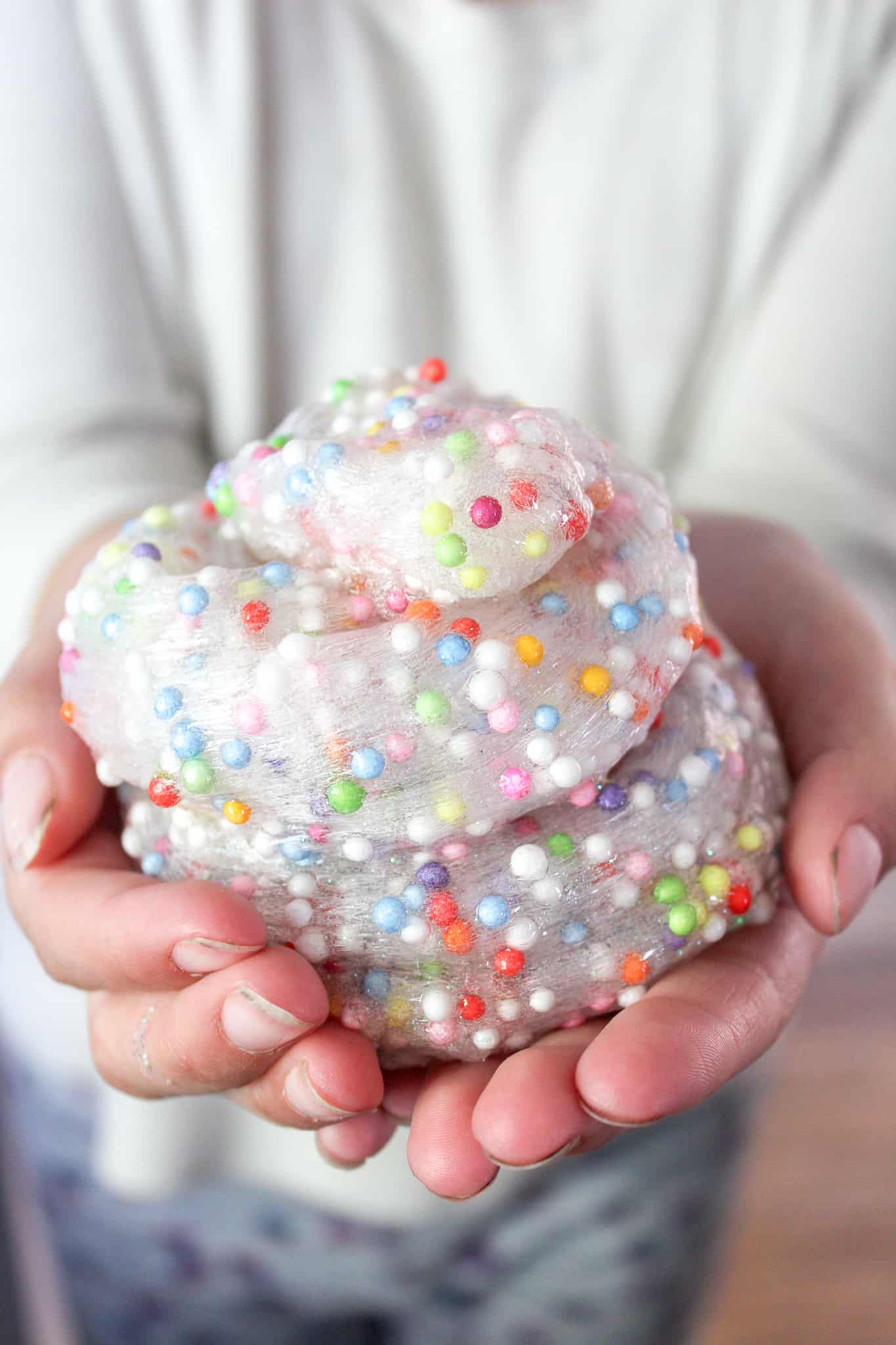Crunchy Slime Recipe with Foam Beads | A Sparkle of Genius