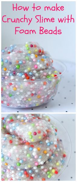 Crunchy Slime Recipe with Foam Beads | A Sparkle of Genius