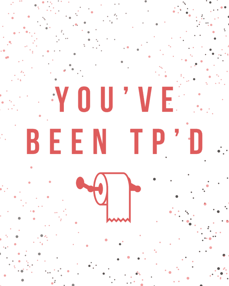 You’ve been TP’d free printable - A Sparkle of Genius
