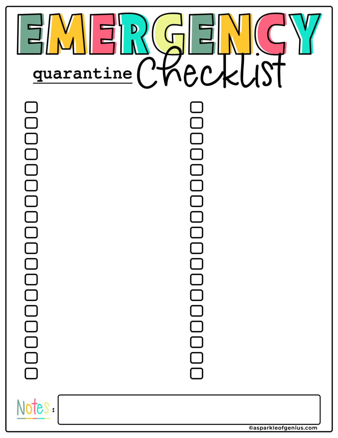 How to Prepare for Quarantine: Free Emergency quarantine Checklist ...