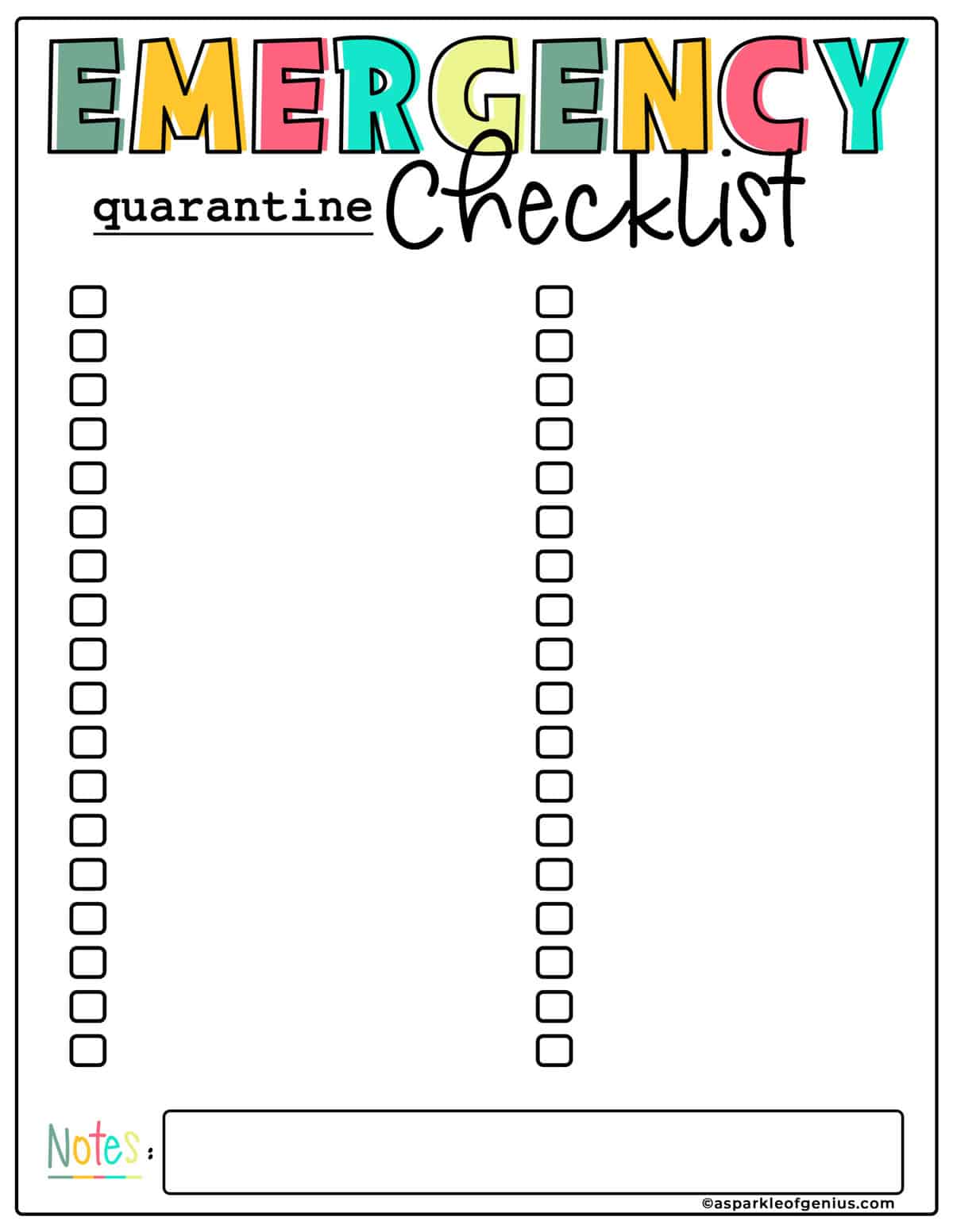 How to Prepare for Quarantine: Free Emergency quarantine Checklist ...