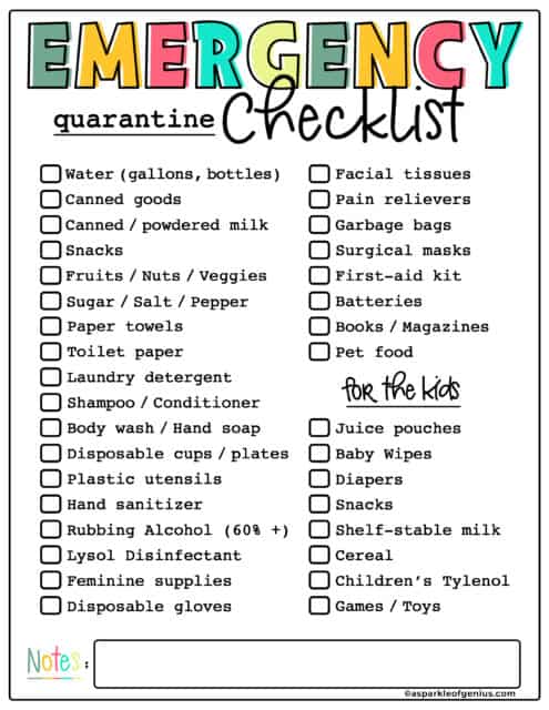 How to Prepare for Quarantine: Free Emergency quarantine Checklist ...