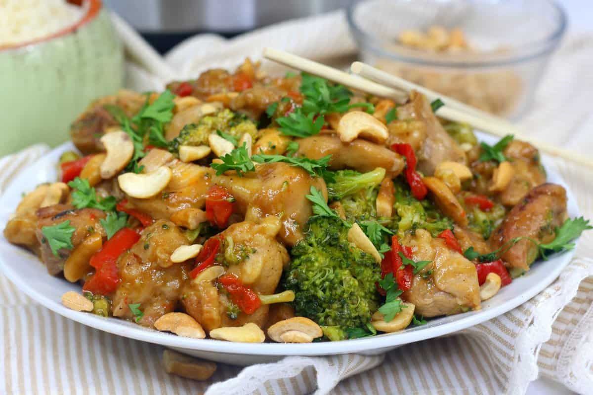 Cashew chicken instant pot recipe for busy weeknights - A Sparkle of Genius