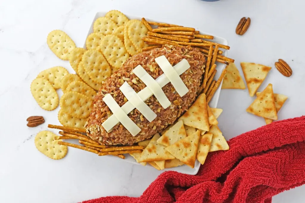 Football charcuterie board ideas for game day party - A Sparkle of Genius