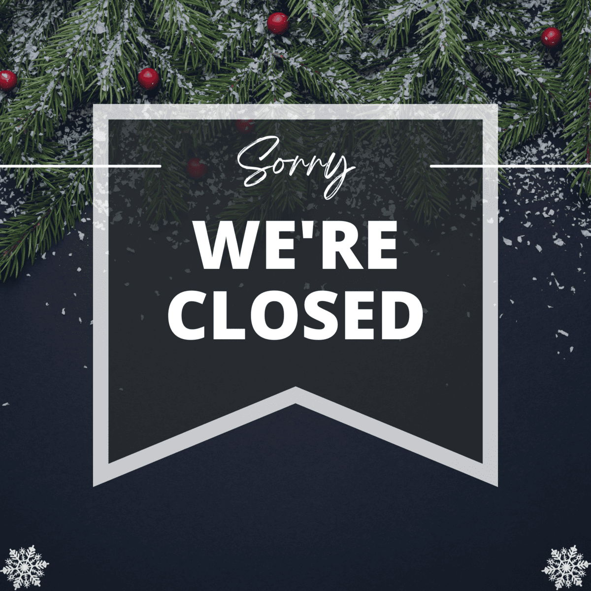 Free printable closed for christmas sign template - A Sparkle of Genius