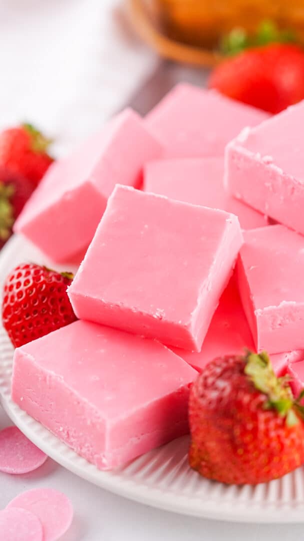 2 Ingredient Strawberry Fudge - A Sparkle of Genius