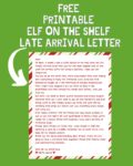 Printable elf on the shelf late arrival letter idea - A Sparkle of Genius