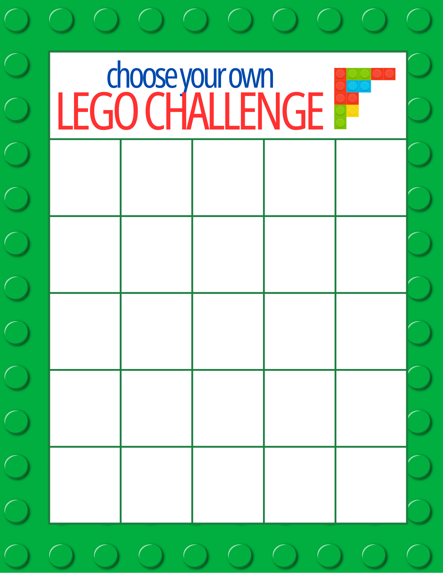 Printable lego challenge cards (Free printables) - A Sparkle of Genius