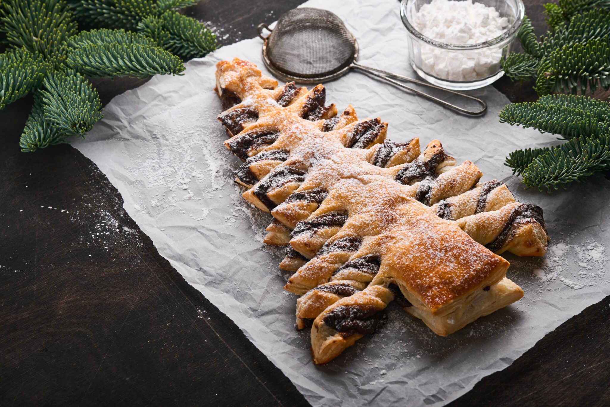 Christmas Tree Pastry Recipe with Nutella Filling