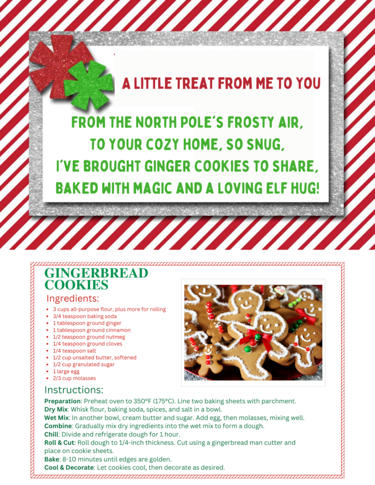 Elf on the Shelf Baking Printable (Poem and Recipe) - A Sparkle of Genius