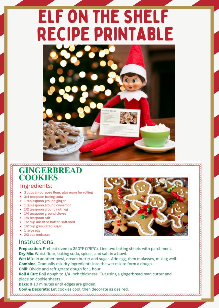Elf on the Shelf Baking Printable (Poem and Recipe) - A Sparkle of Genius