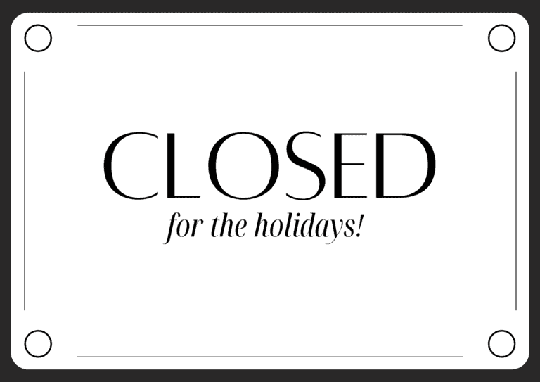 Free printable holiday closed signs for businesses - A Sparkle of Genius