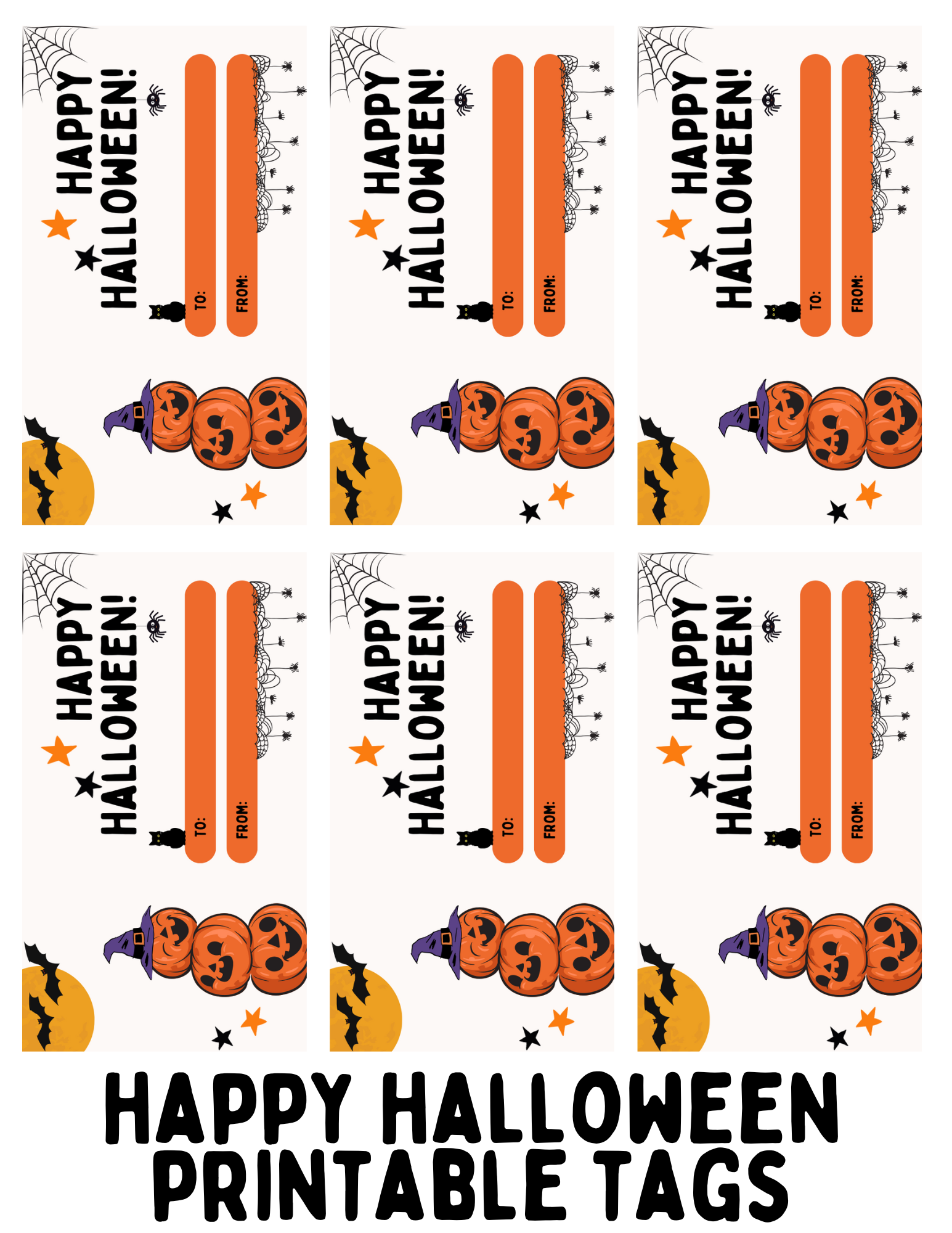 Happy Halloween Printable Tags (free tag for gifts) - A Sparkle of Genius
