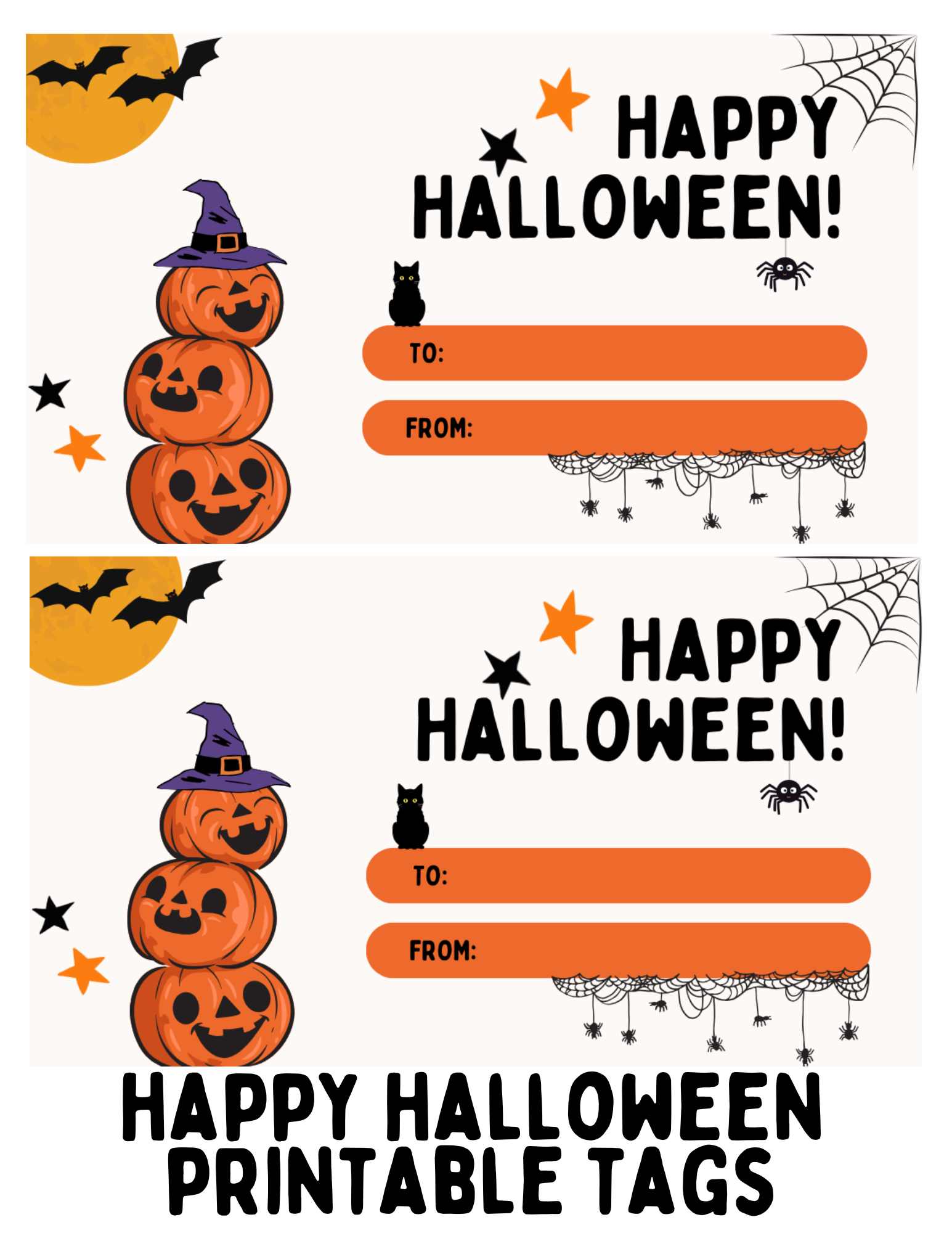 Happy Halloween Printable Tags (free tag for gifts) - A Sparkle of Genius