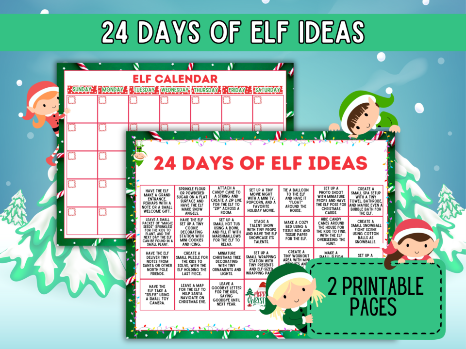24 Days of Elf Ideas Calendar - A Sparkle of Genius