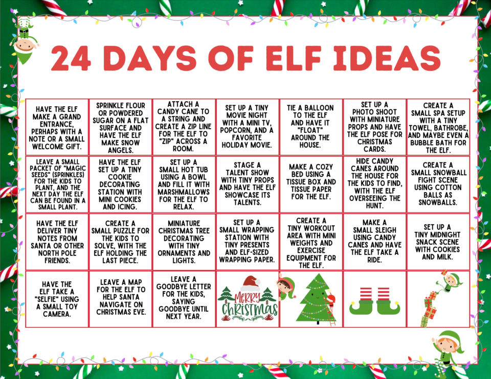24 Days of Elf Ideas Calendar - A Sparkle of Genius