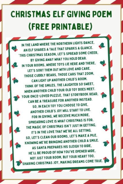 Christmas Elf Giving Poem - A Sparkle of Genius