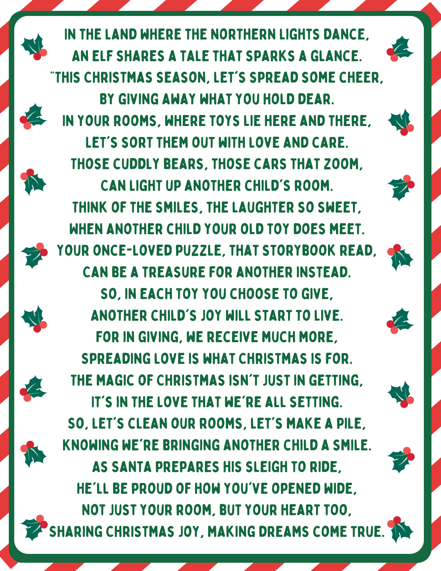 Christmas Elf Giving Poem - A Sparkle of Genius