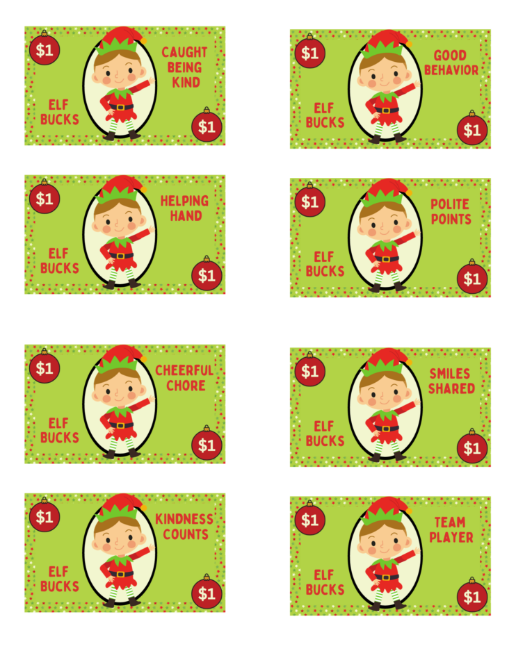 Good Behavior Elf Bucks - A Sparkle of Genius