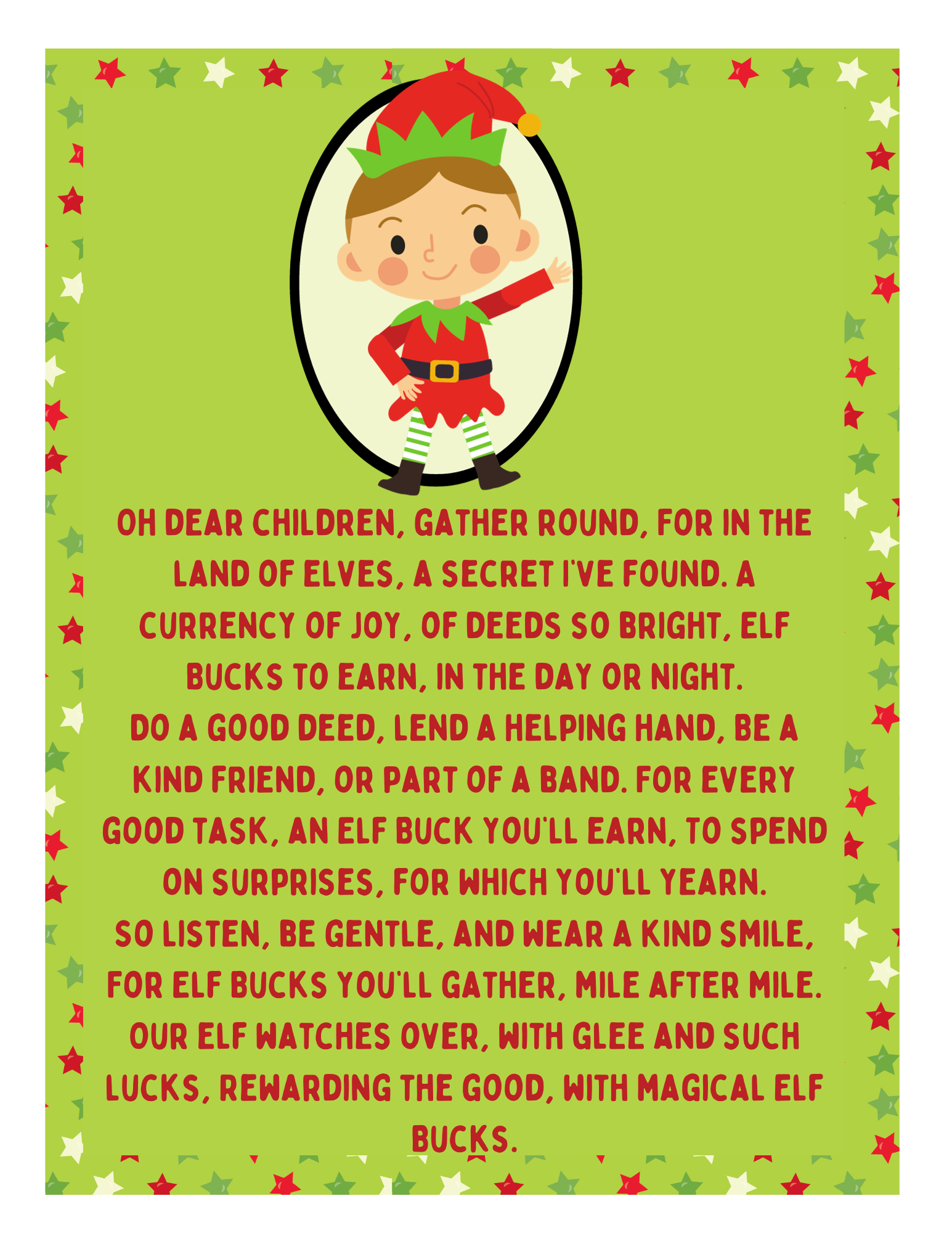 Good Behavior Elf Bucks - A Sparkle of Genius