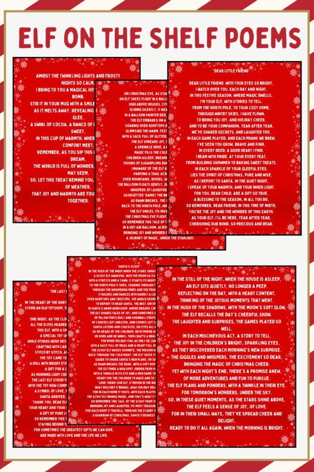 8 Elf on the shelf Poems - A Sparkle of Genius
