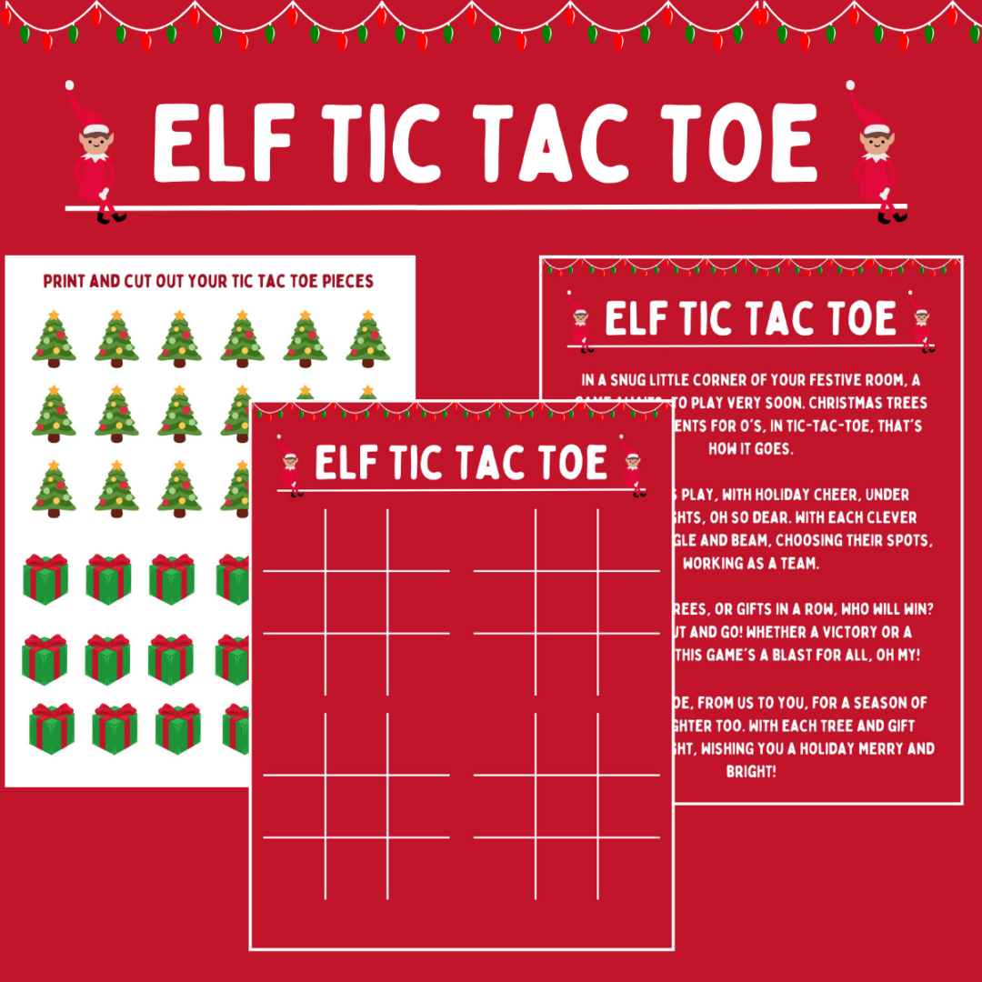 Elf Tic Tac Toe Printable - A Sparkle of Genius