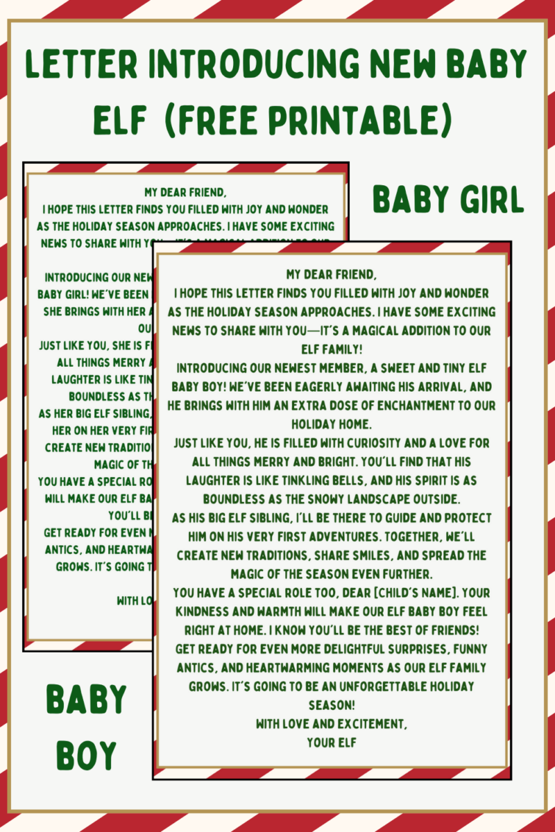 Letters Introducing New Baby Elf - A Sparkle of Genius