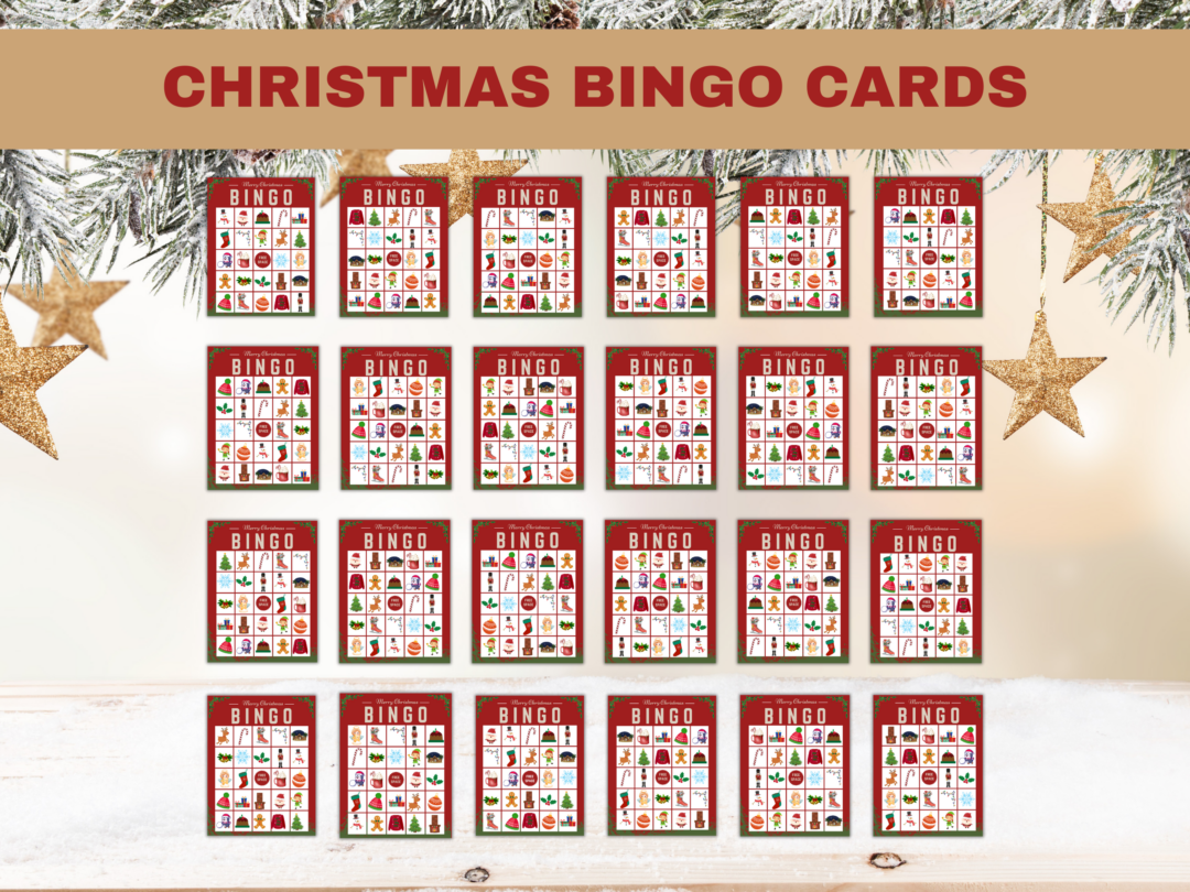 Printable Christmas Bingo Cards for Large Groups - A Sparkle of Genius
