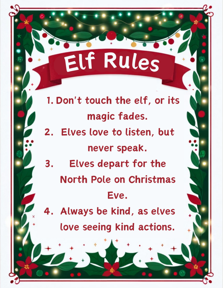 Elf Rules: Free Printable - A Sparkle of Genius